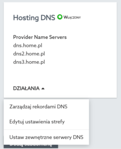 Jak wydelegować domenę z home.pl na inne serwery DNS? » Pomoc | home.pl