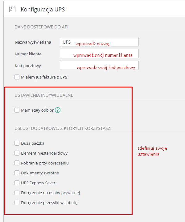 Aplikacja: Integracja z kurierem UPS » Pomoc | home.pl