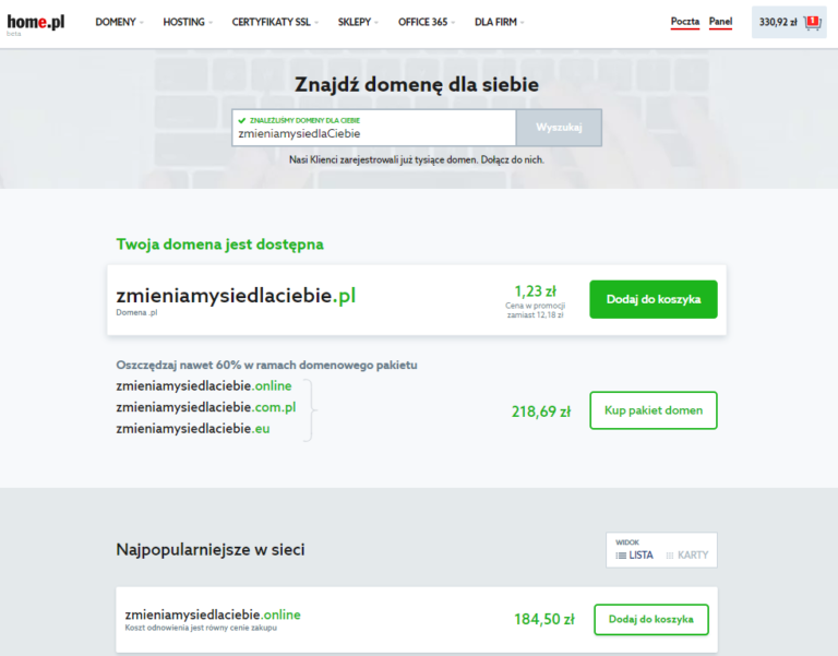 Nowy serwis WWW - rejestracja i logowanie - w home.pl » Pomoc | home.pl