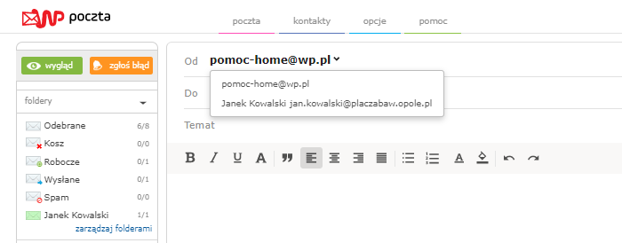 Jak dodać zewnętrzną pocztę home.pl do konta poczty WP? » Pomoc | home.pl