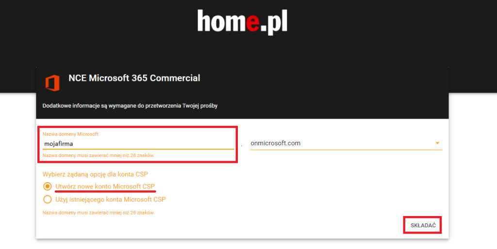 Jak założyć konto Microsoft? Formularz NCE Microsoft 365